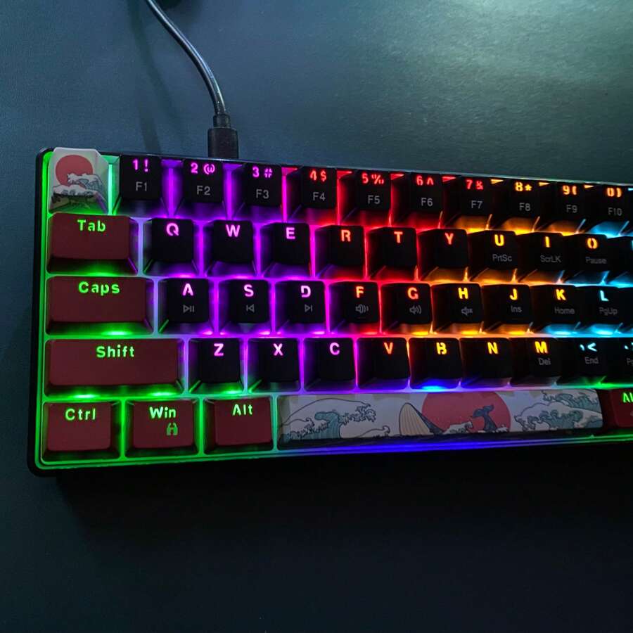 HXSJ Mechanical Gaming Keyboard, Blue Switch And Color Backlight Small ...