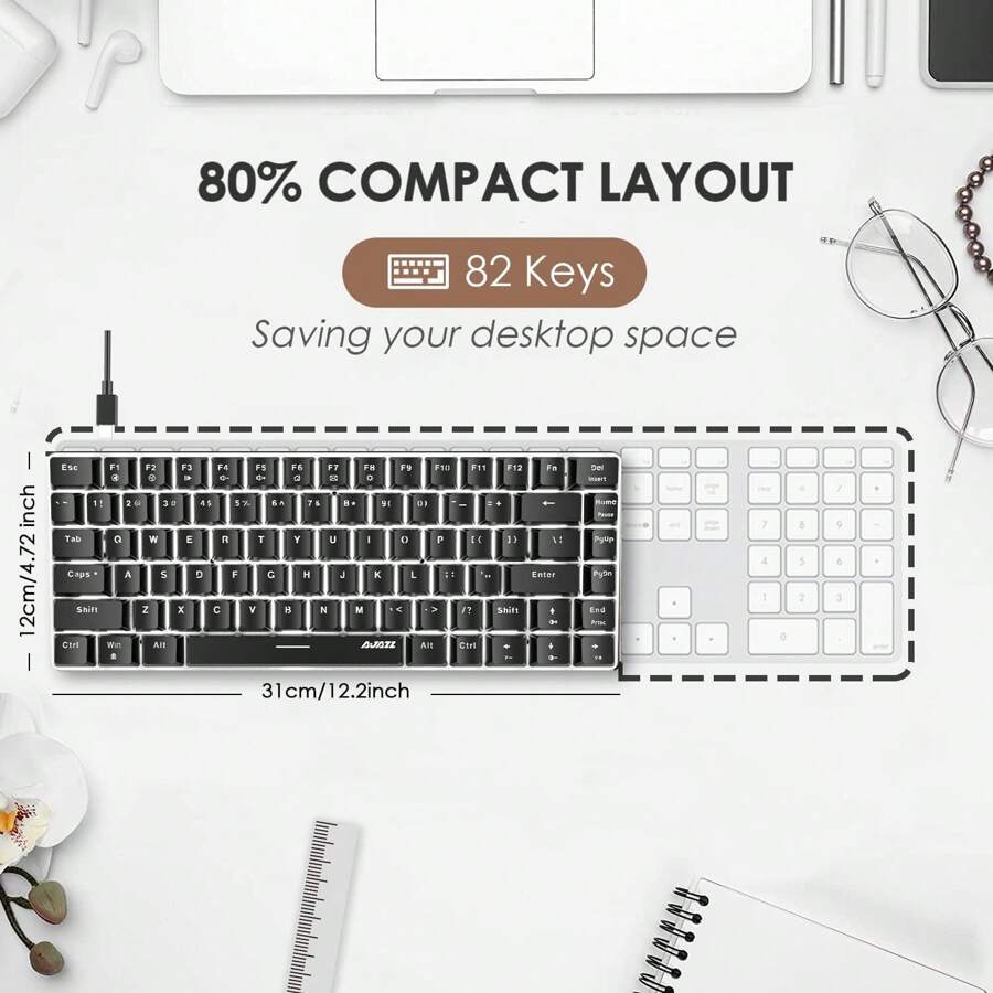 ATTACK SHARK ATTACK SHARK * AJAZZ AK33 Mechanical Gaming Keyboard With ...