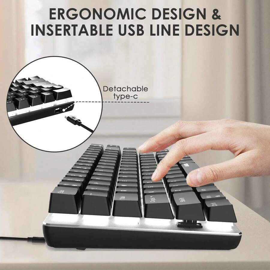 ATTACK SHARK * AJAZZ AK33 Mechanical Gaming Keyboard With Backlight And USB Cable, 82 Keys ...