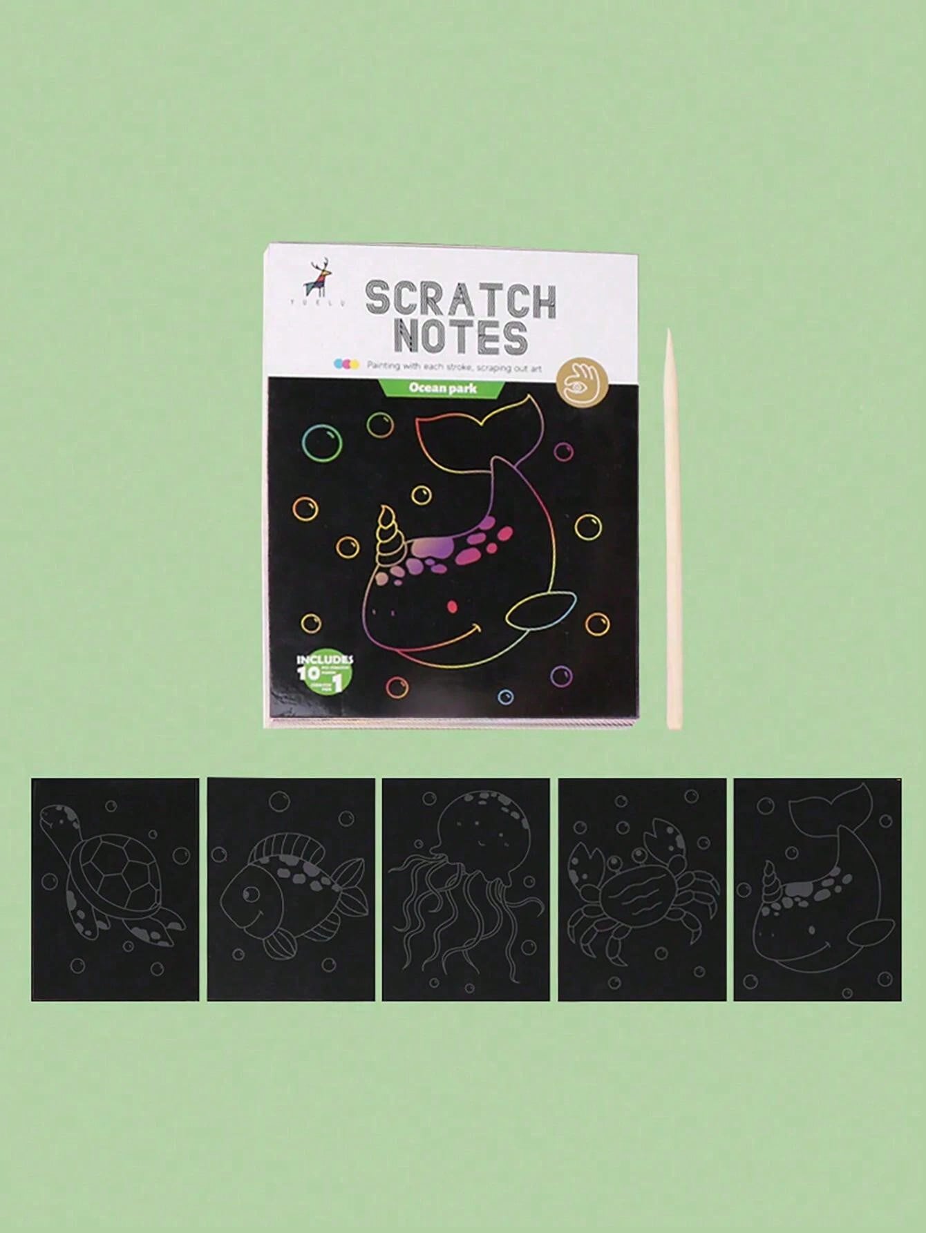 1pc 10 Sheets/set Colorful Scratch Drawing Paper For Students, Diy Art ...