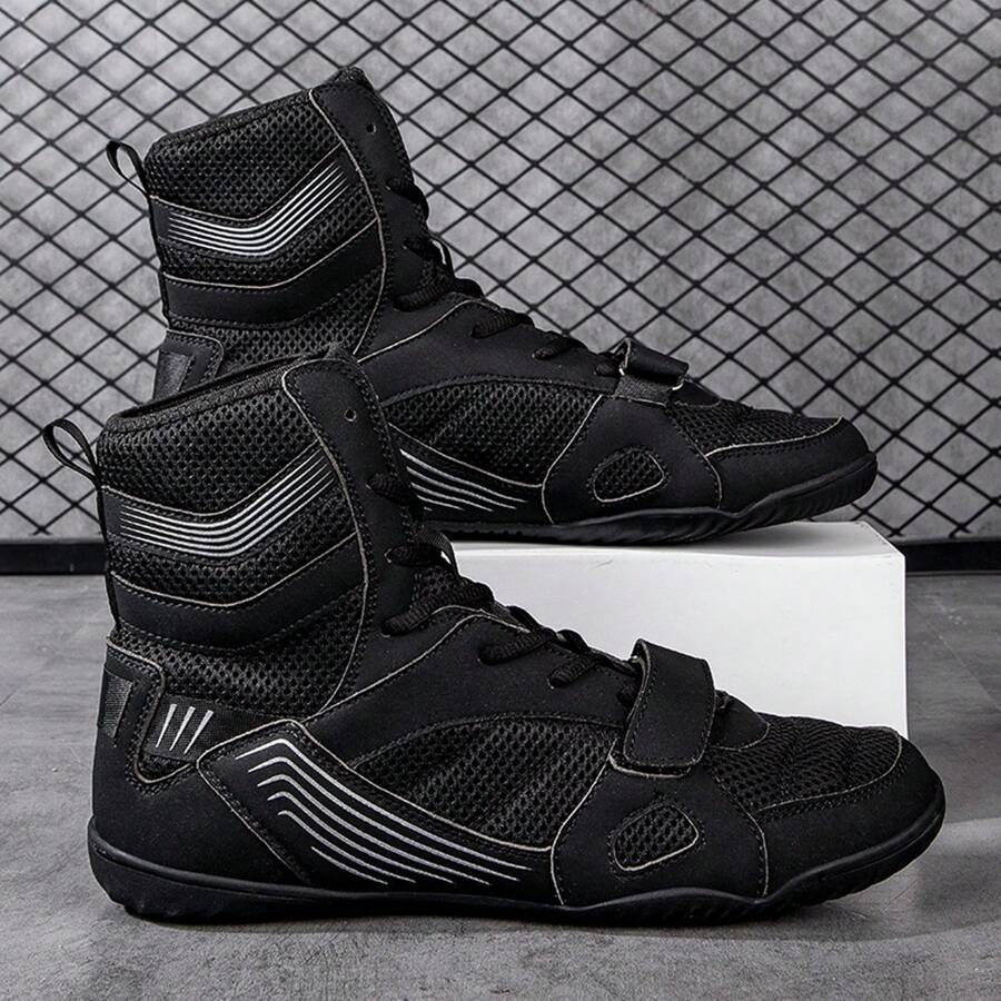 TOLLN Men's Professional Boxing Shoe High -Top Fight Shoe Fighting ...