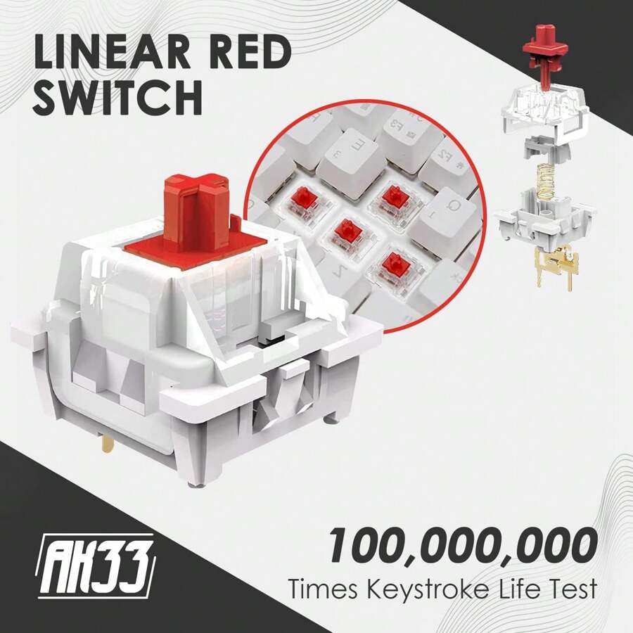 ATTACK SHARK * AJAZZ AK33 Mechanical Keyboard, Backlit USB Cable ...