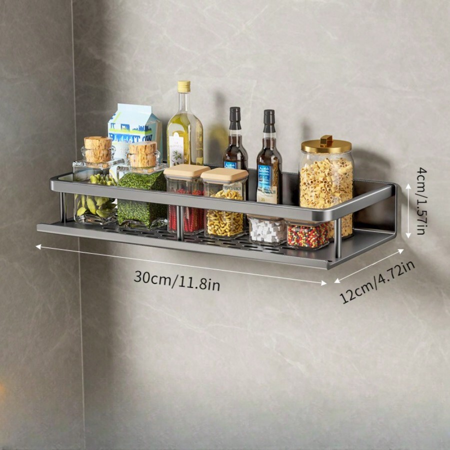 Multifunctional Kitchen Storage Rack, Condiment Organizer Shelf, Wall ...