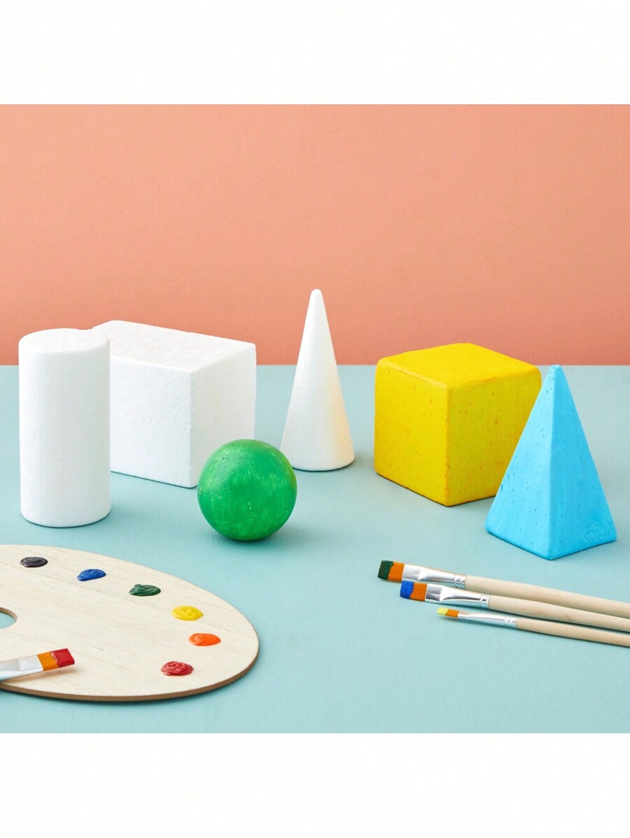 6-Pack Assorted Foam Geometric Shapes, Sizes Ranging From 2.5 to 5.9 in ...