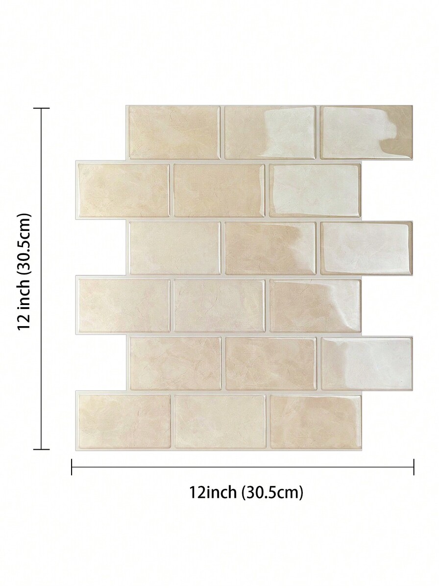 10-Sheet Marble Subway Tiles Self Adhesive Kitchen Splashbacks ...