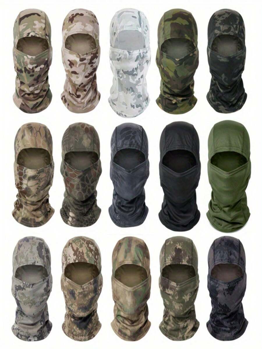Camouflage Balaclava Cap For Outdoor Sports, Hiking, And Cycling - Sun ...