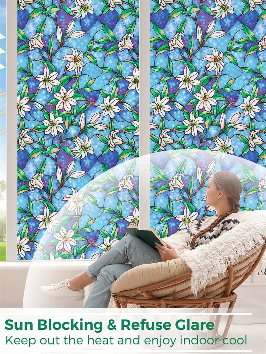 1 roll Window Privacy Film Stained Glass Window Clings: Decorative ...