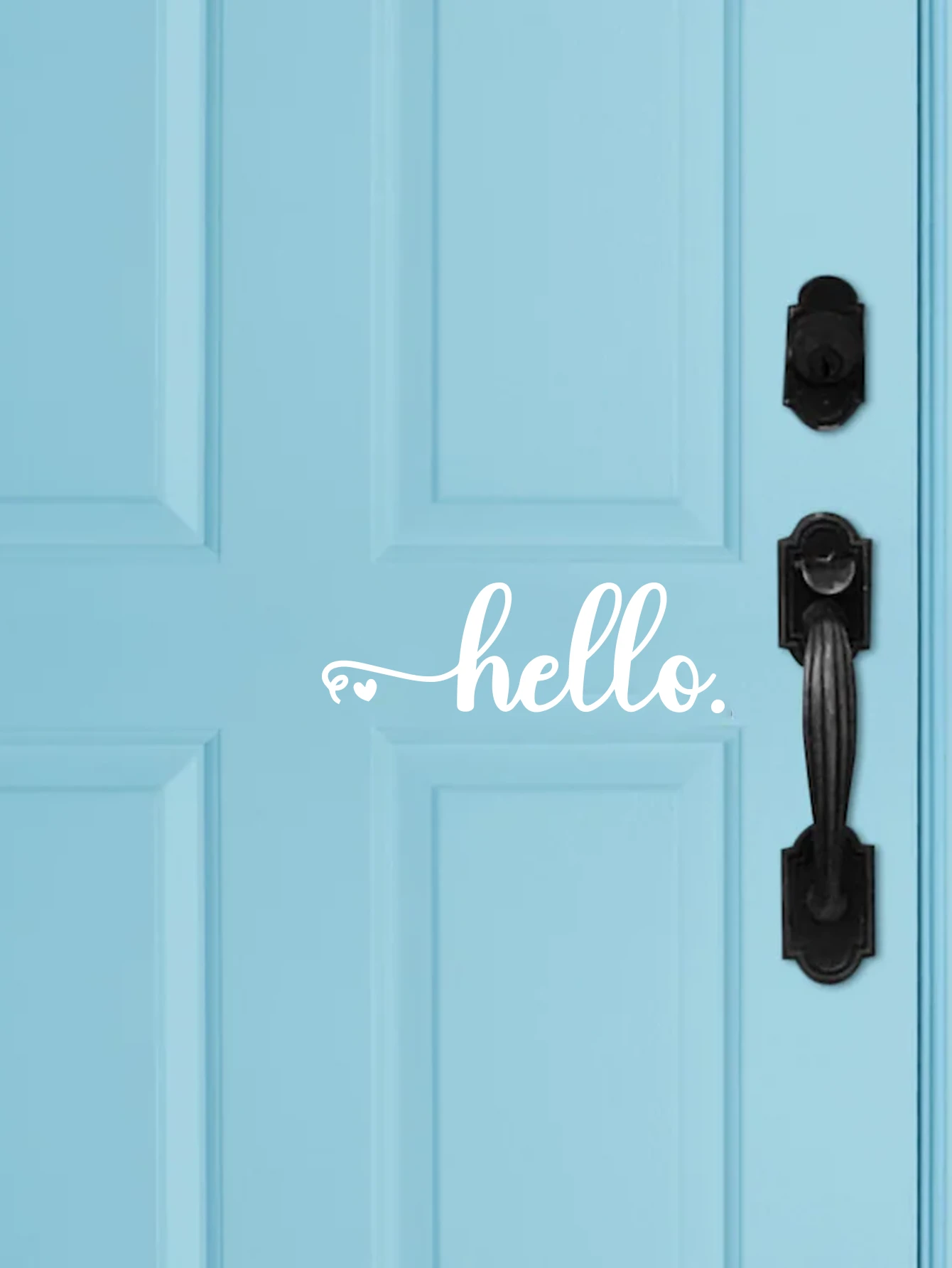 Cursive Hello Heart Vinyl Decal - Hello Vinyl Sticker - Hello Door ...