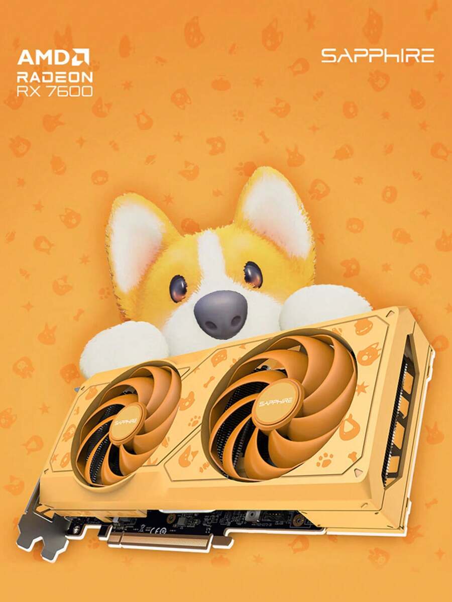 Sapphire RX 7600 8G , Party Animals Gaming GPU 8G 128Bit GDDR6 Cartoon ...