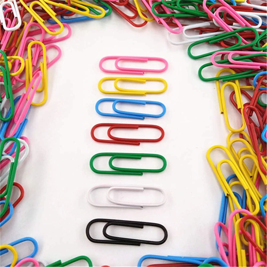 270pcs Colorful Paper Clips & 1 Inch Binder Clips, Plastic Coated ...