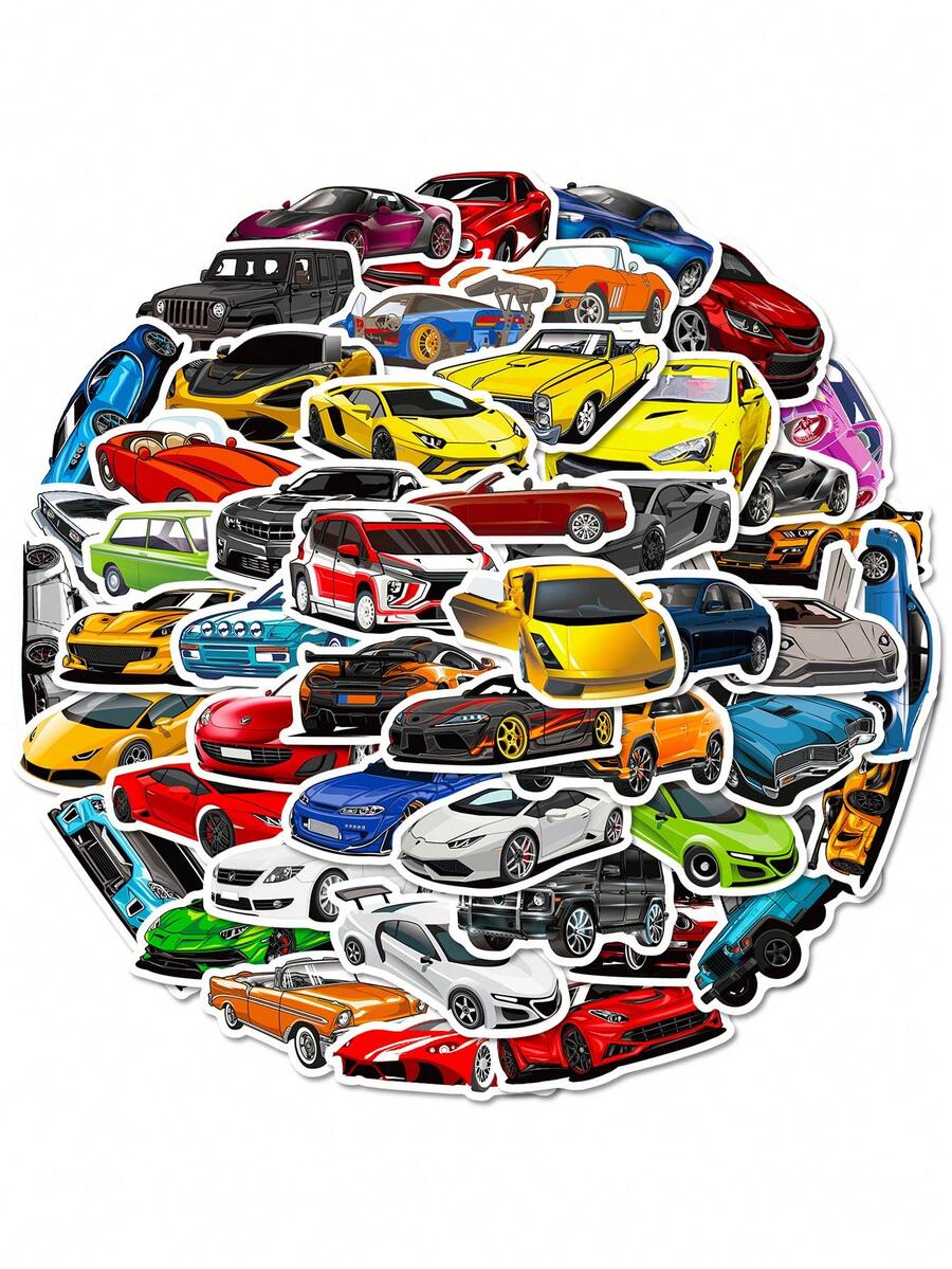 50pcs Super Racing Car Doodle Stickers, Car Modification Jdm Racing Car ...