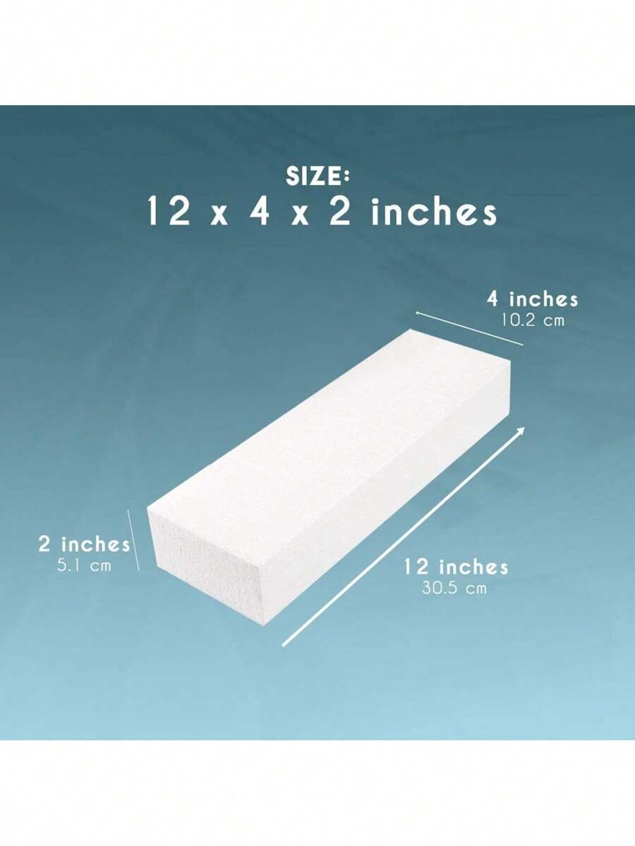 6 Pack Foam Blocks For Crafts - 12x4x2" Polystyrene Brick Rectangles ...