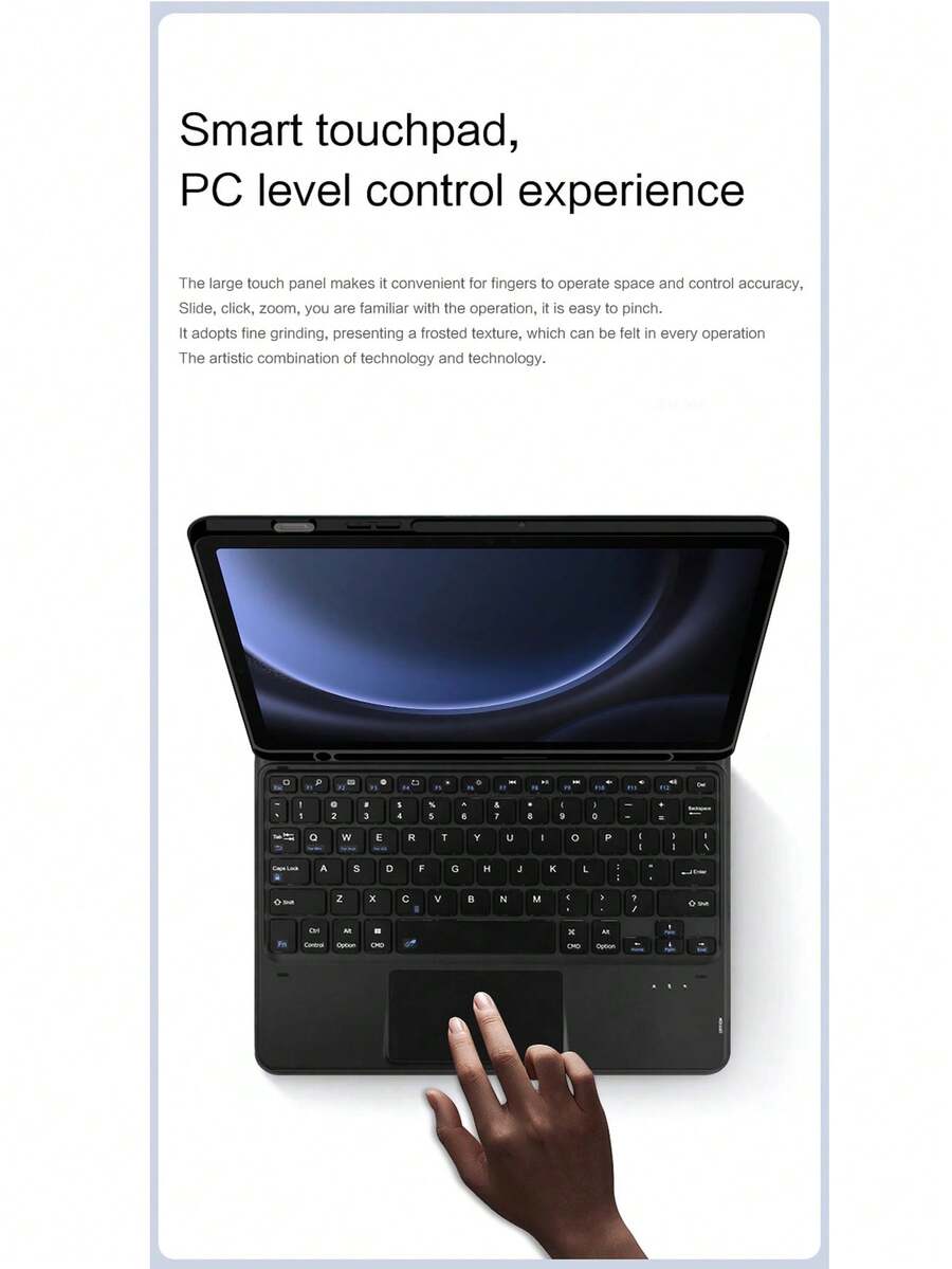 1pc Arabic TrackPad Keyboard Case For Samsung Galaxy Tab S9 FE 10.9 ...