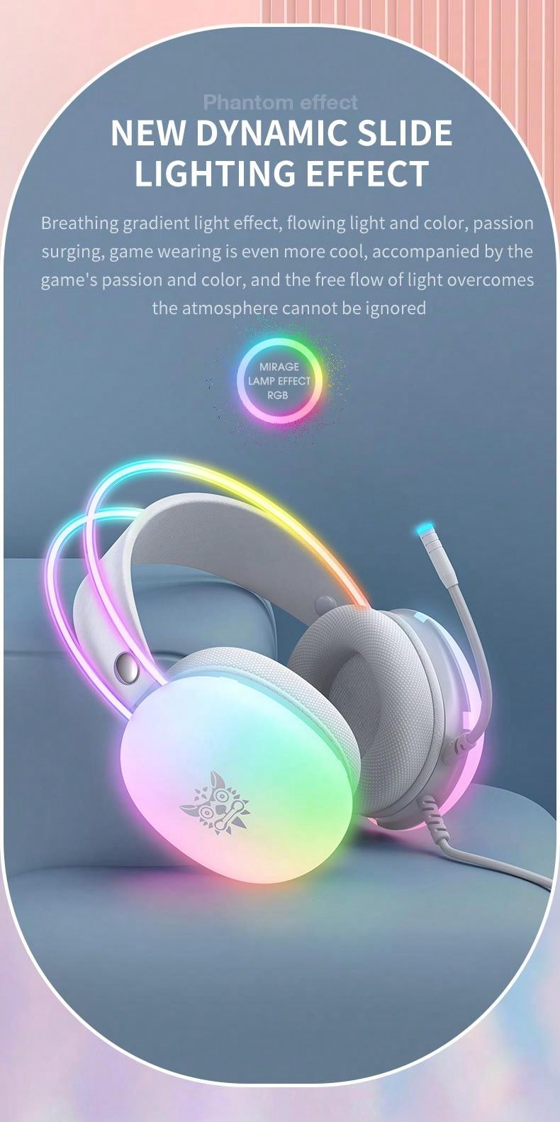 ONIKUMA X25 Wearable Gaming Headset with Full Illuminated RGB PC ...