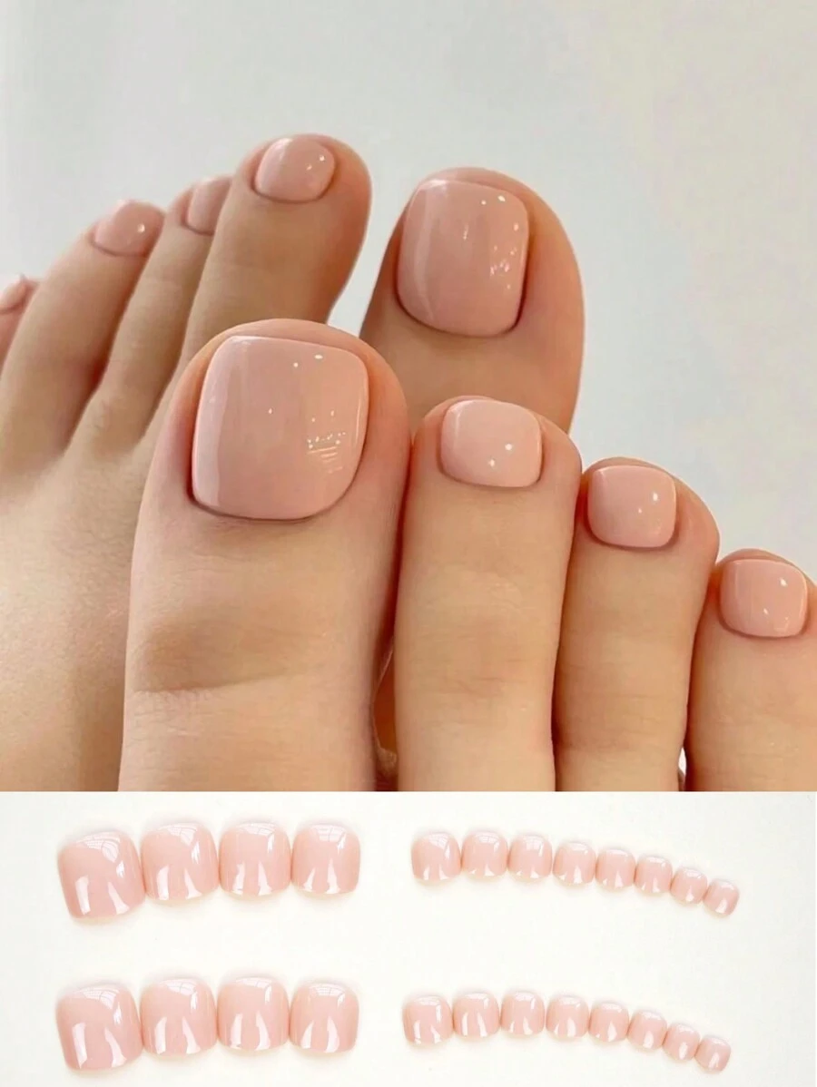 Nail Nina 24pcs Short Square Shaped Nail Art Tips For Fingers & Toes ...