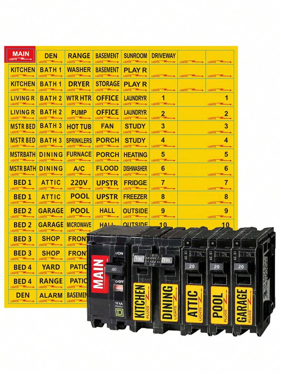 1 Pack Of 129pcs Circuit Breaker Box Labels Waterproof Fuse Box ...
