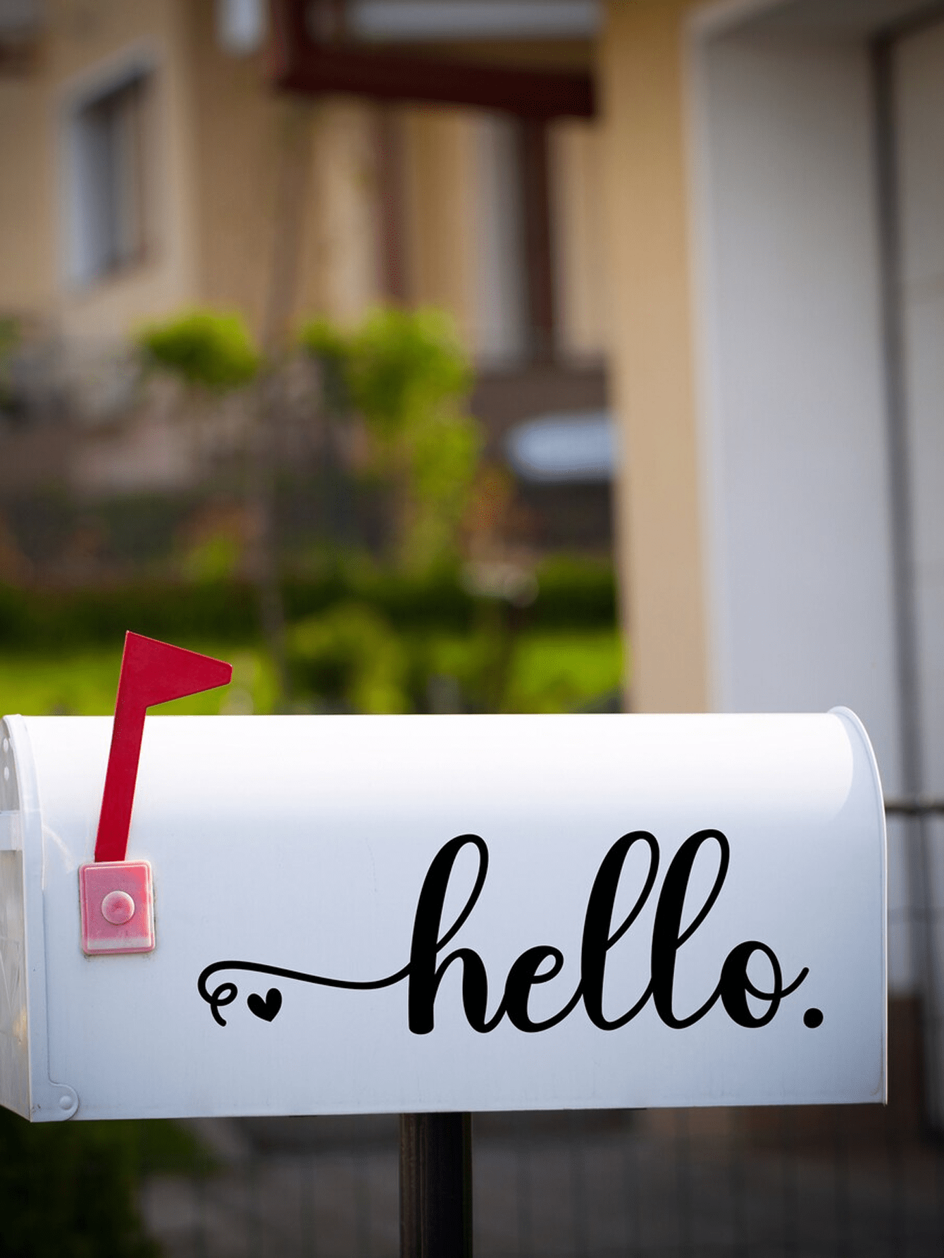 Cursive Hello Heart Vinyl Decal - Hello Vinyl Sticker - Hello Door ...
