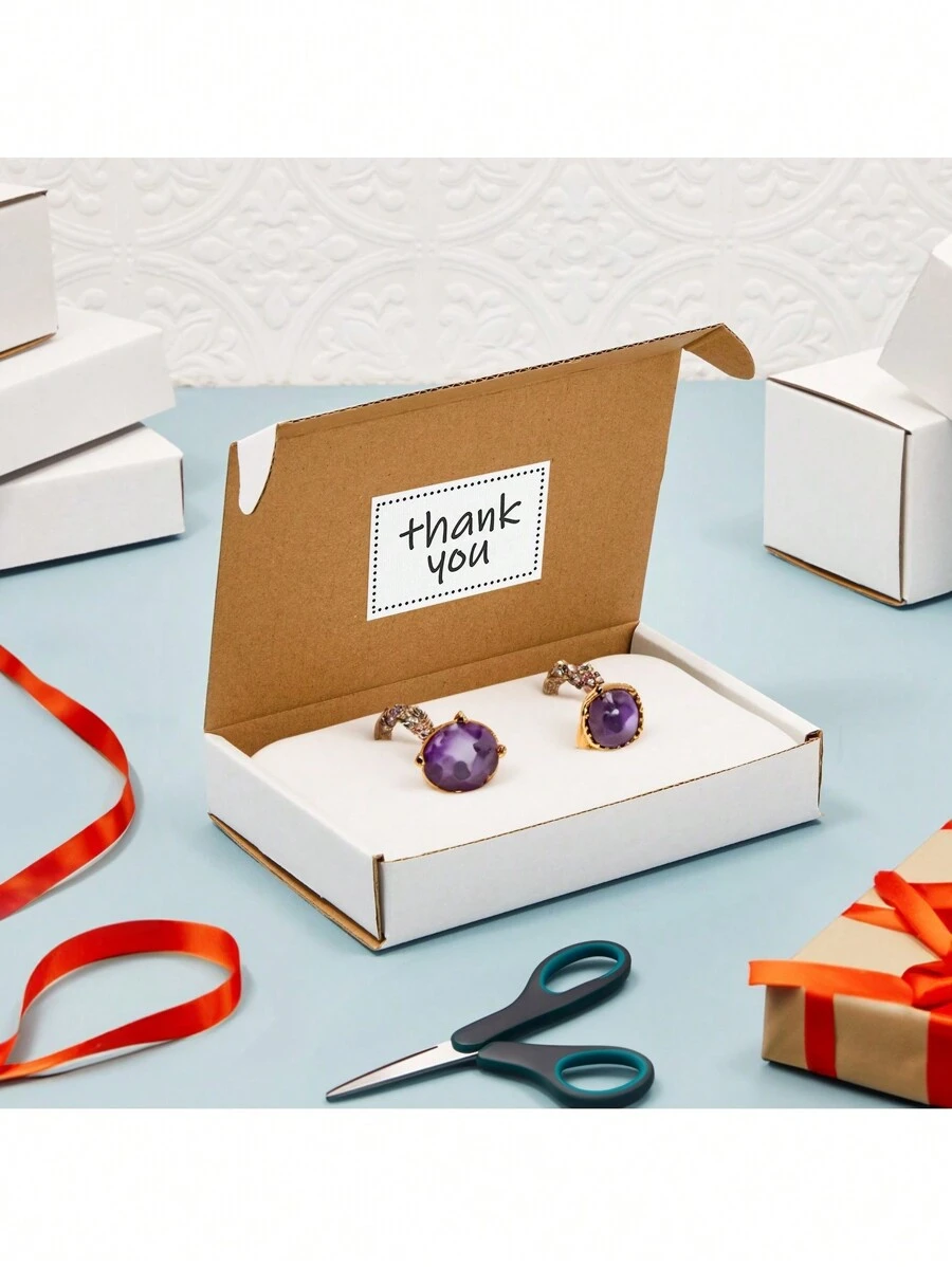 50 Pack White Corrugated Cardboard Shipping Boxes 6x4x1, Bulk Foldable ...