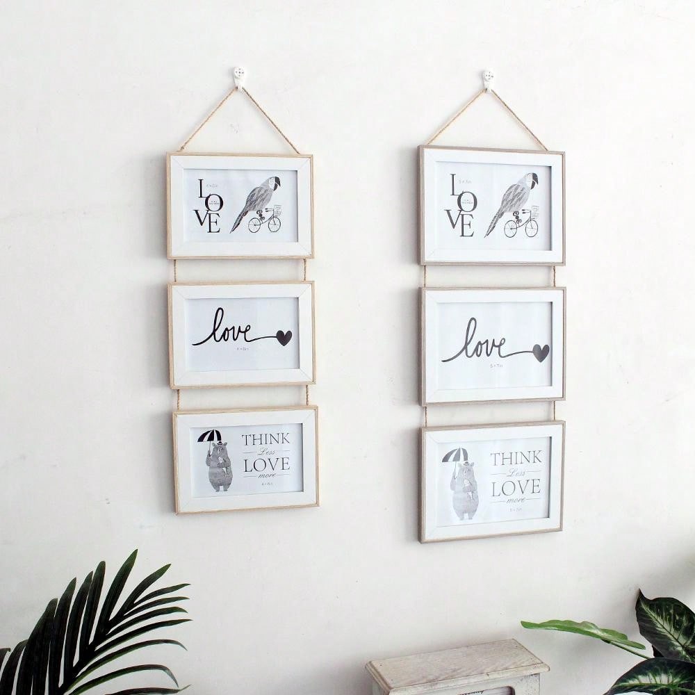 1pc Triple Hanging Photo Frame Landscape Multiple Photos Picture Frames ...