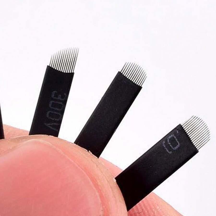 50pcs/Bag 18U 0.18mm Eyebrow Microblading Needles With 0.18mm Diameter ...