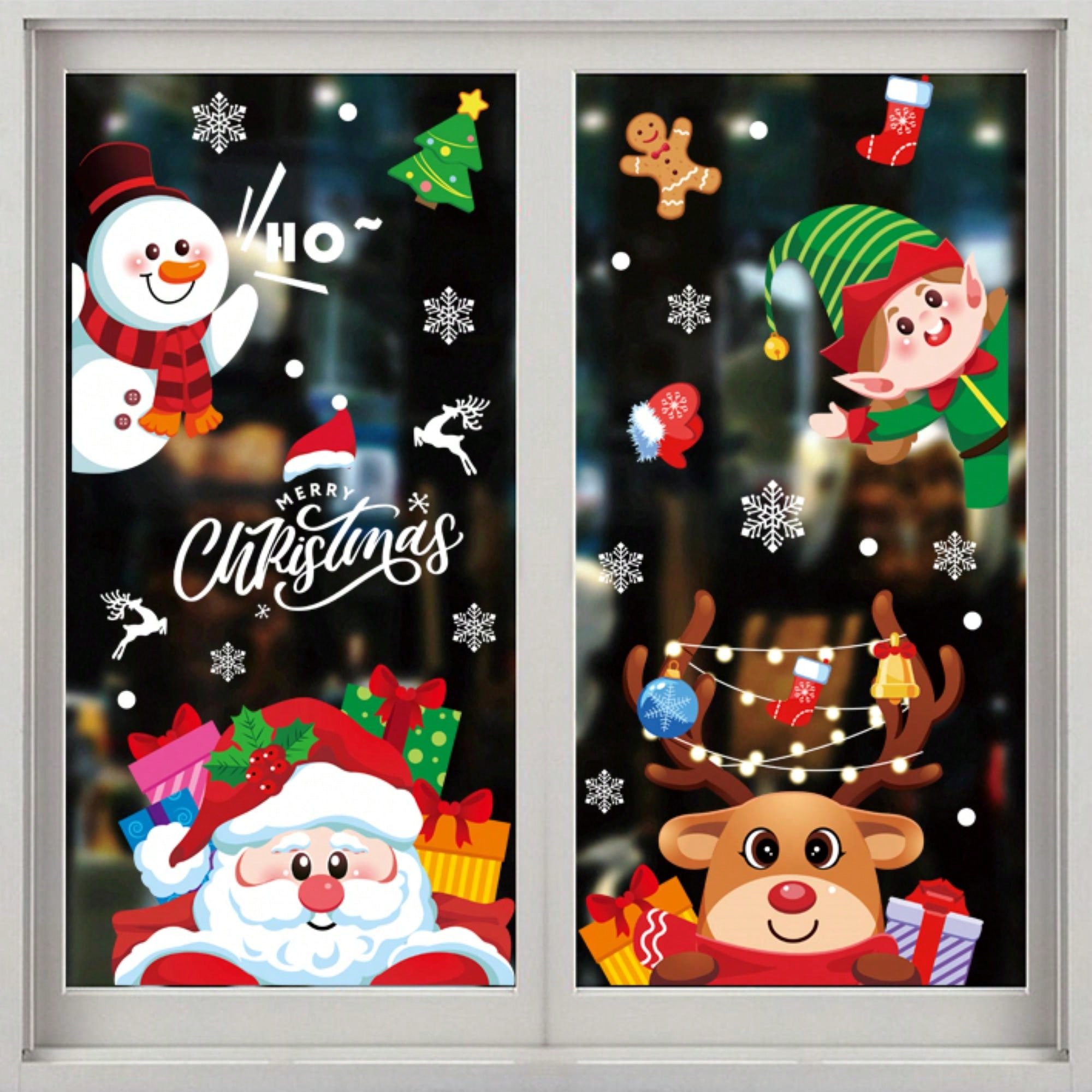 Christmas Decorations Shopping Mall Window Glass Door Static Stickers ...