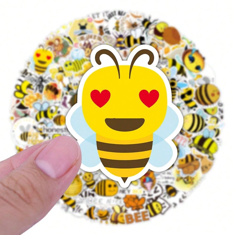 100PCS Cute bee Stickers Vinyl Waterproof Stickers for Scrapbook ...