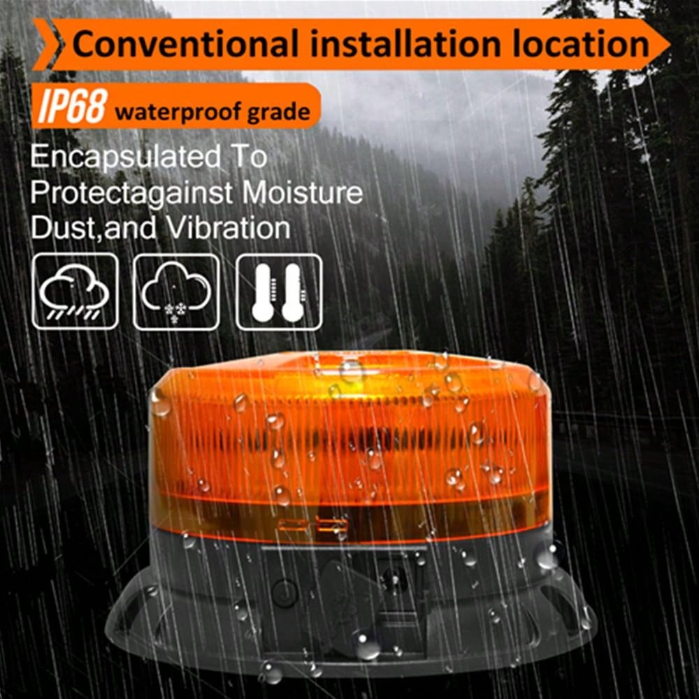 1pc Battery 24Led Strobe Light Wireless Amber Emergency Magnetic ...