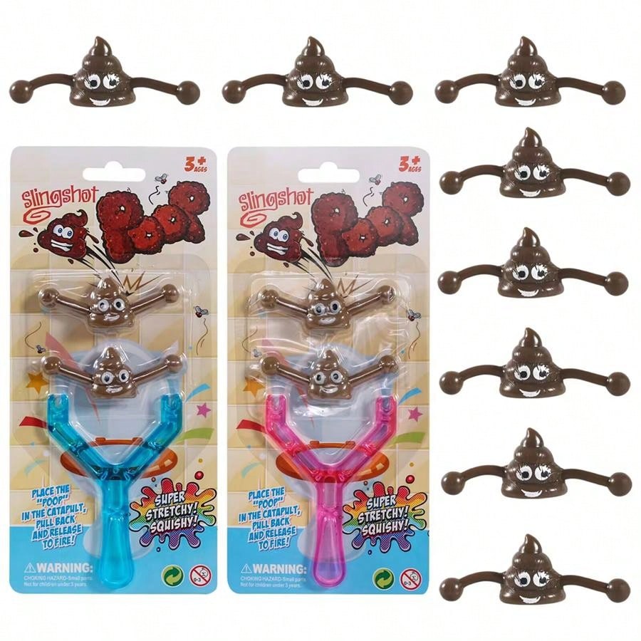 1pc Blue Poop Shape Bullet, Teenagers And Adults Handheld Slingshot Toy ...