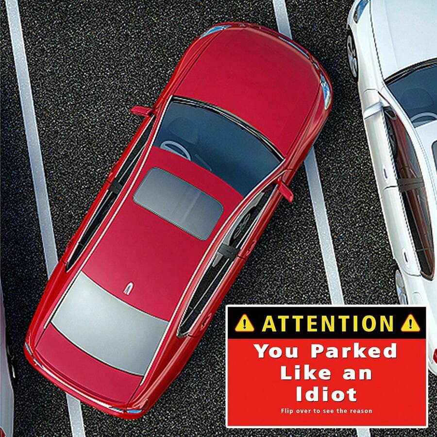 50pcs Funny Parking Violation Cards - 'you Park Like An Idiot' Sticker ...