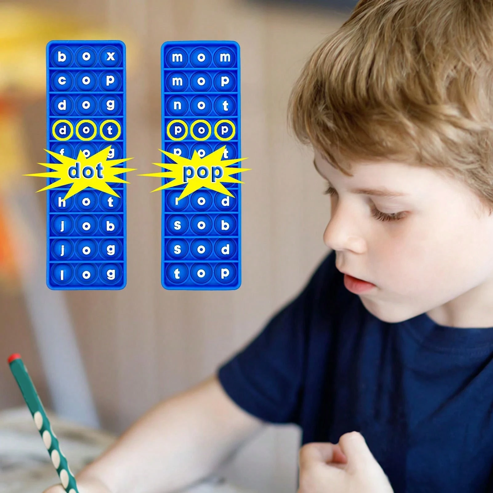 5pcs/Pack Word Pop CVC Words Games Pop Toys, Both Sides Printing 100 ...