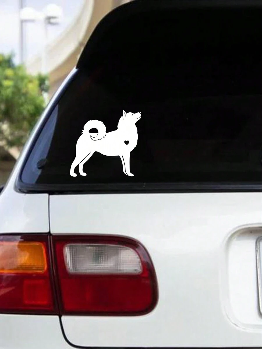 1pc White Dog Car Sticker | SHEIN USA