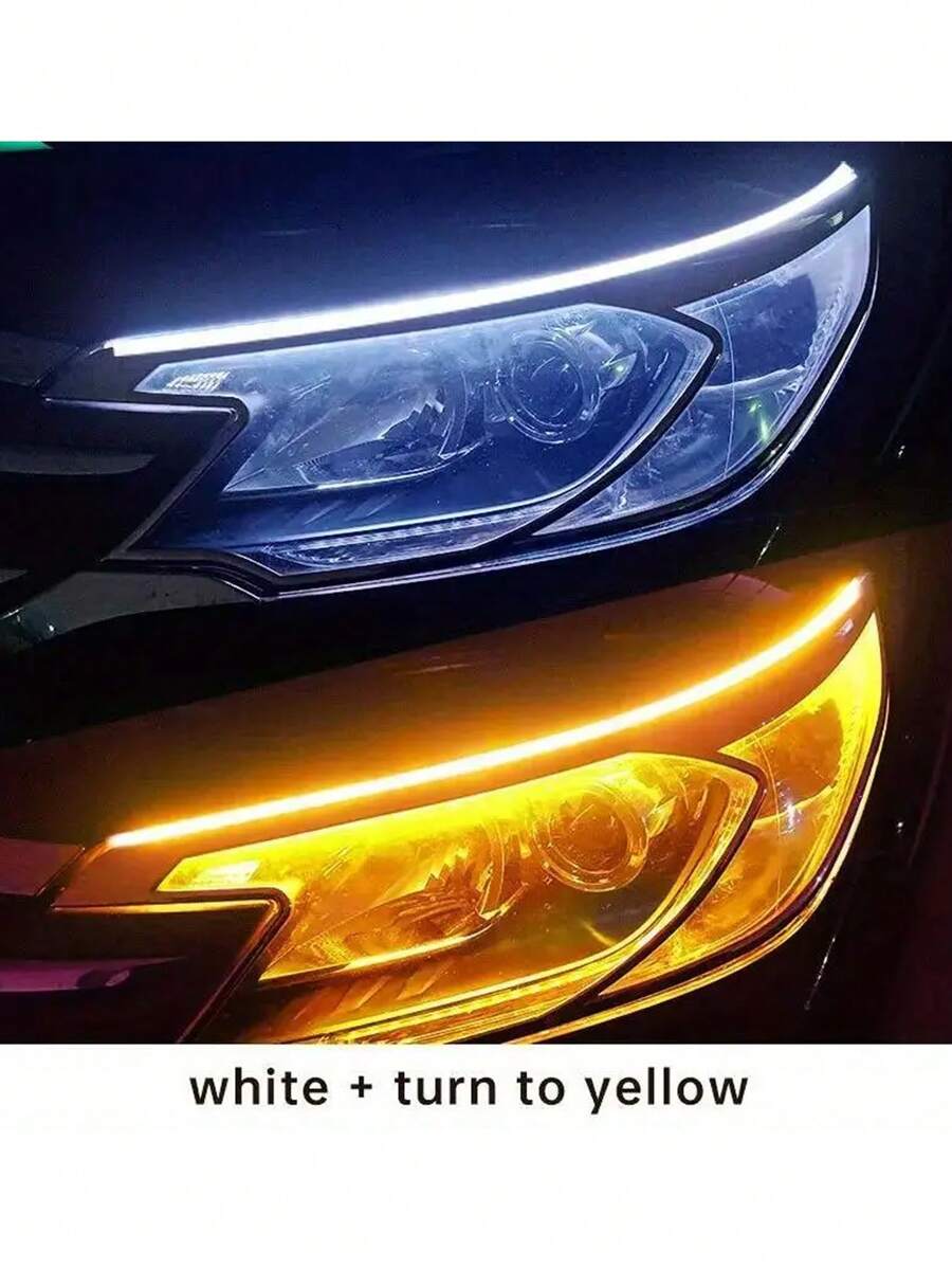 2pcs/set 60cm car LED daily running with turn signal White + yellow two ...
