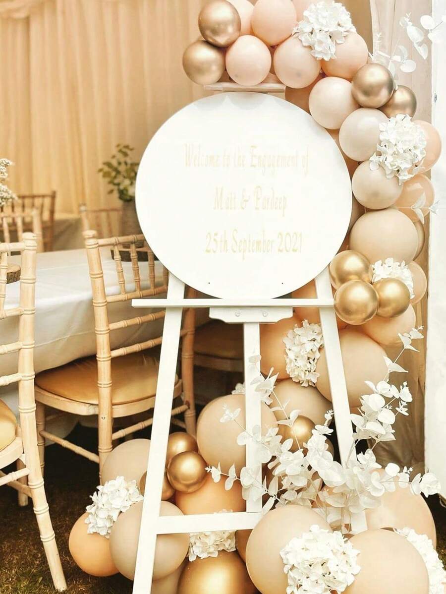 Globos neutrales en color piel, dorado y blanco, 51 piezas de globos de ...