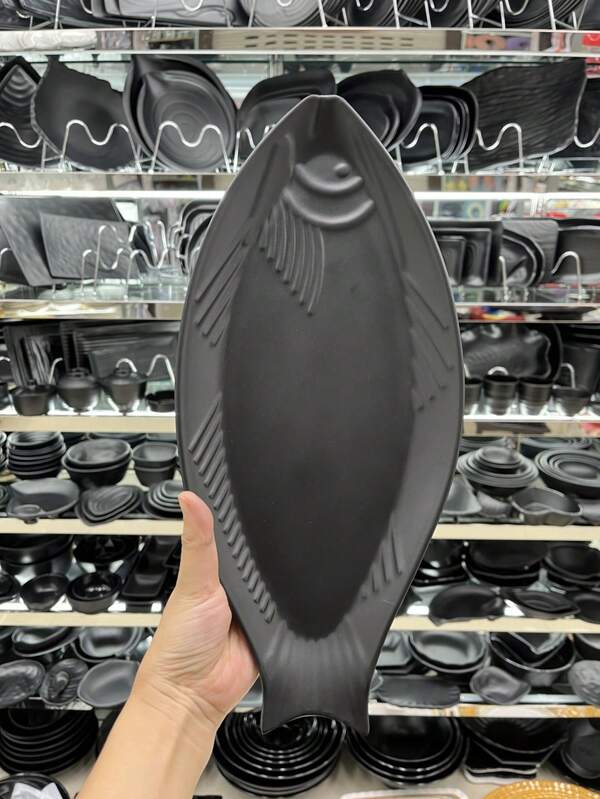 Melamine Dinnerware, Porcelain-look Restaurant Plates Set With Black ...