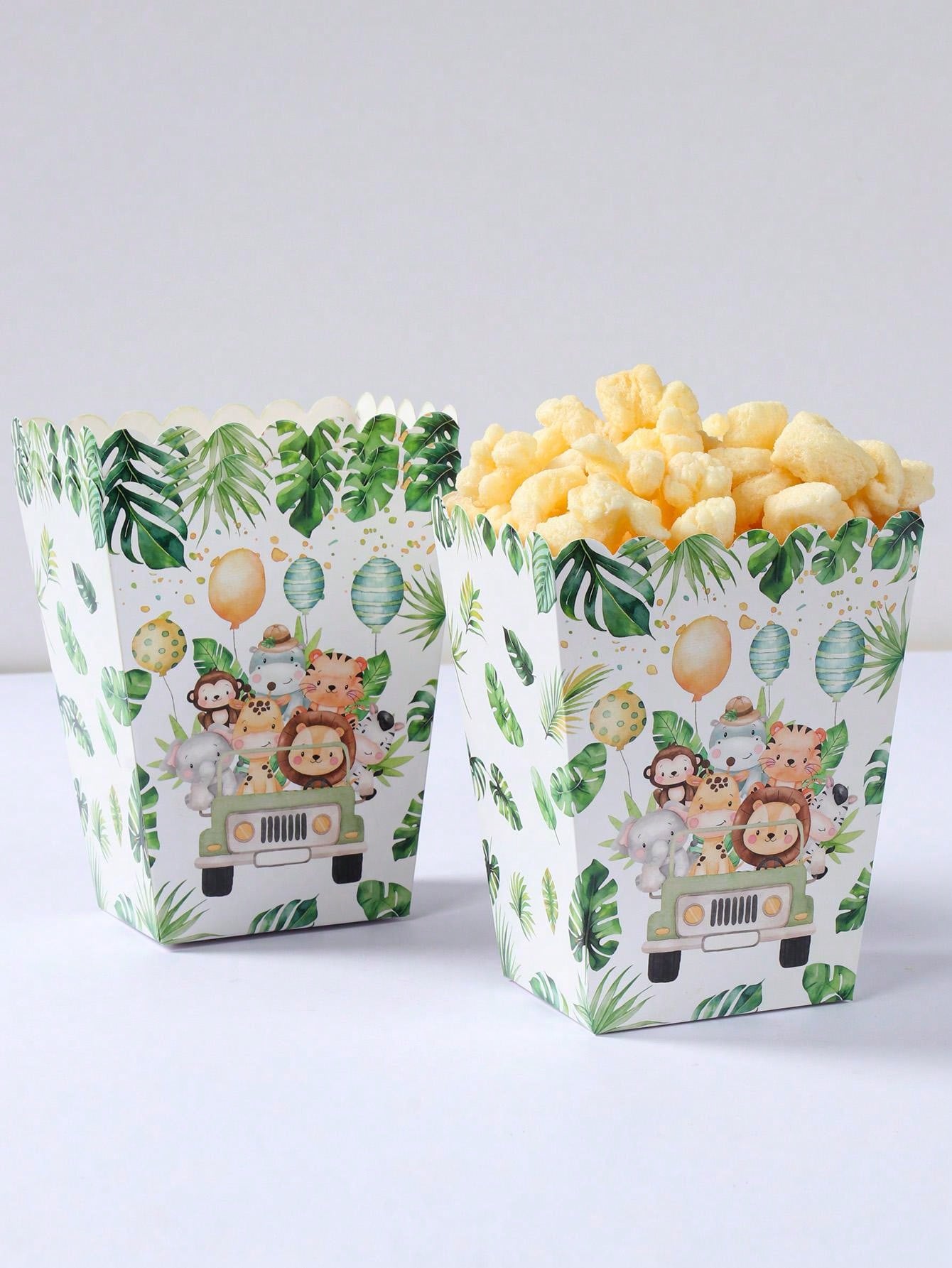 8pcs Jungle Animal Food Box, French Fries Box, Popcorn Cups, Popcorn ...