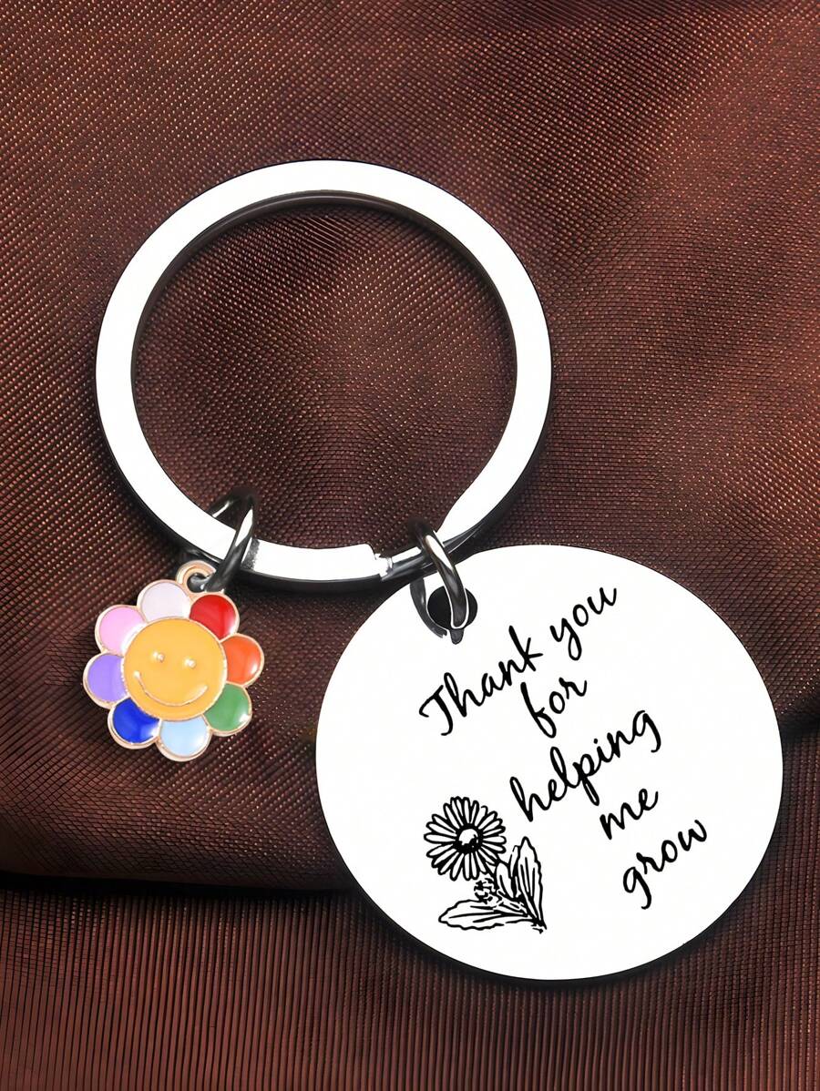 1pc Sunflower & Thank You Teacher Pendant Graduation Gift Keychain ...