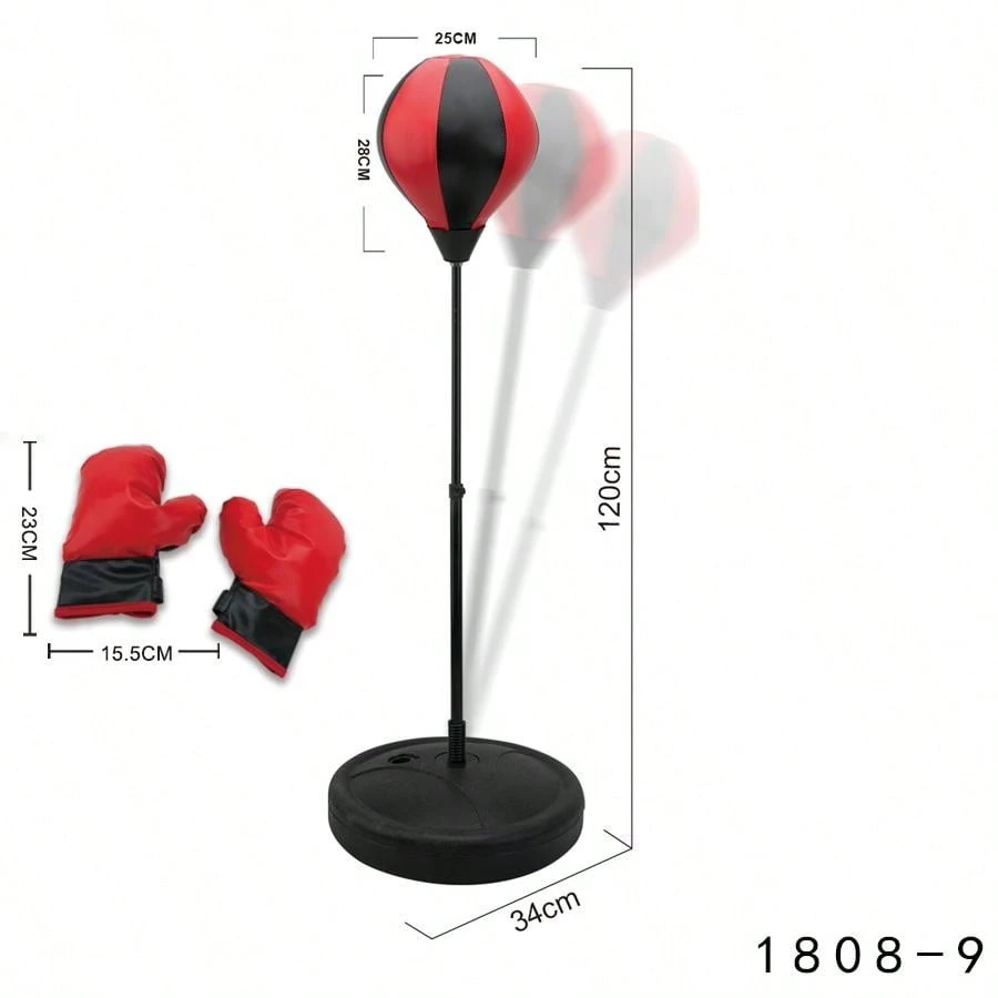 1set Black & Red Adjustable Indoor Standing Boxing Kit, Sports Boxing ...