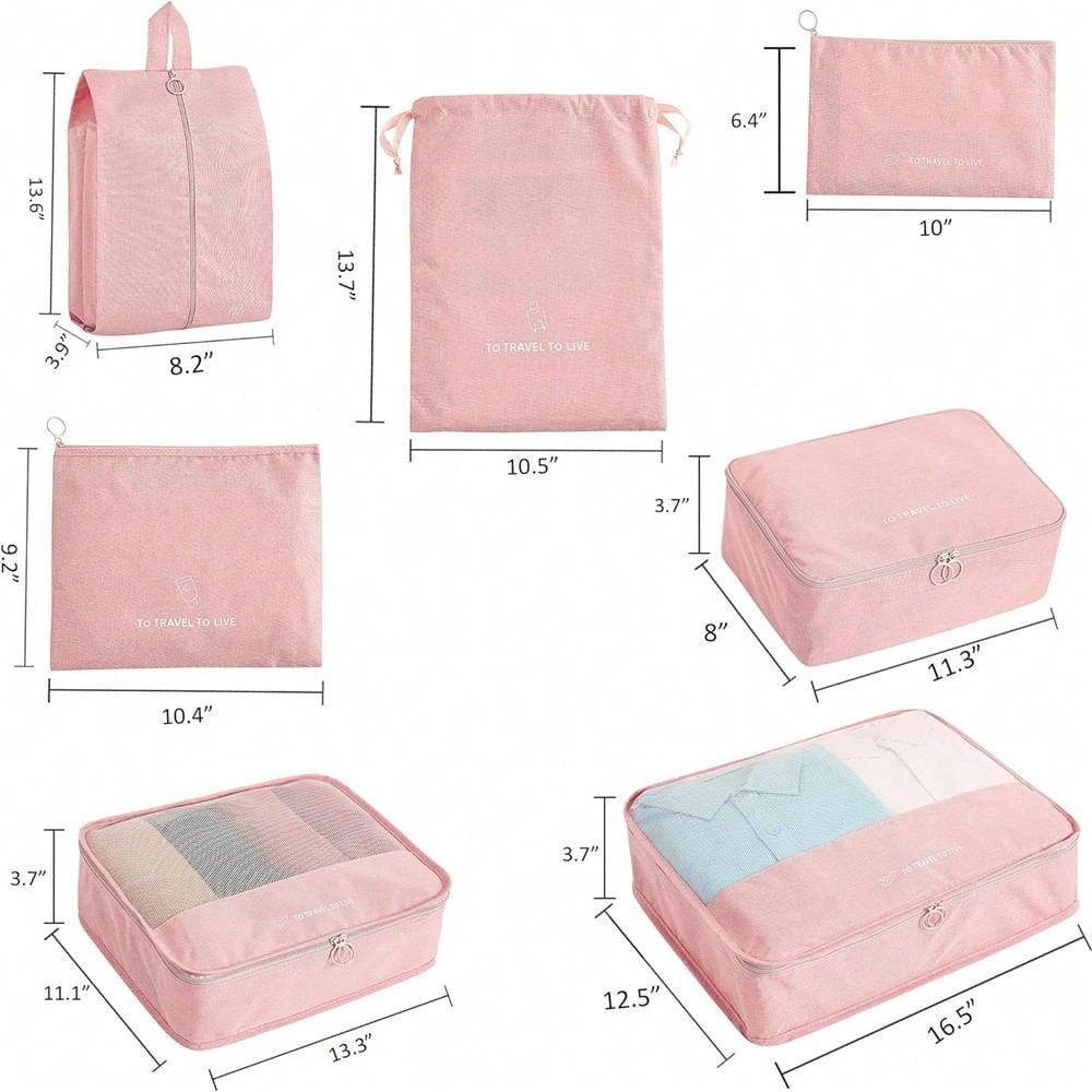 7-Piece Travel Packing Organizer Set For Business Trip, Luggage Sorting ...