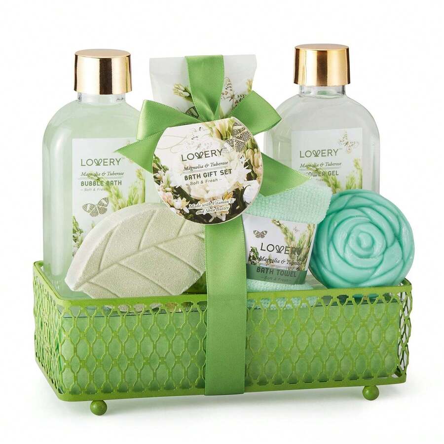 Lovery Home Spa Gift Basket - Magnolia Tuberose Fragrance - 7 Pc Bath And Body Set | SHEIN USA