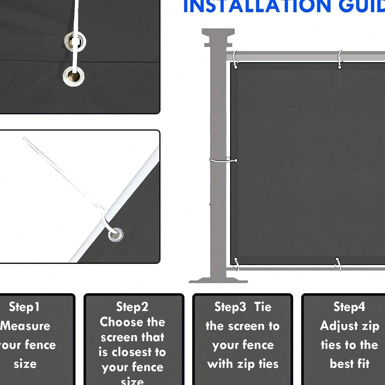 Balcony Privacy Screen Cover Garden Privacy Screen PES Weatherproof UV ...