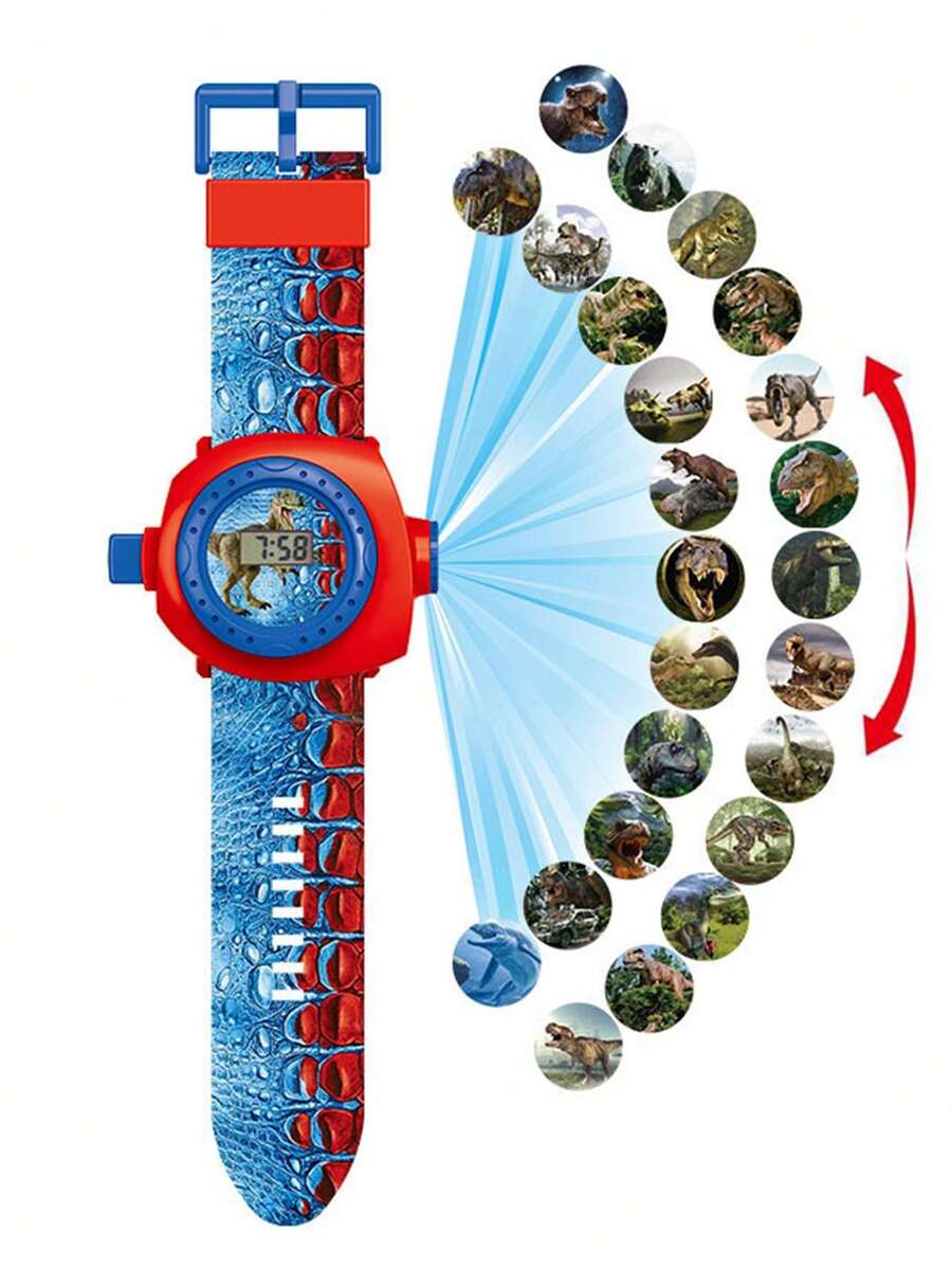 Kids' Cartoon Electronic Watch 3d Dinosaur 24 Images Projector Watch ...