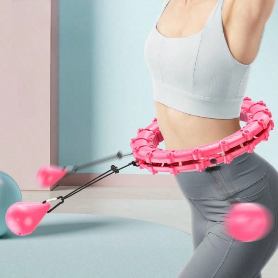 One Purple Smart Massage Hula Hoop, Detachable Weighted Fitness Hula Hoop With Gravity Ball ...