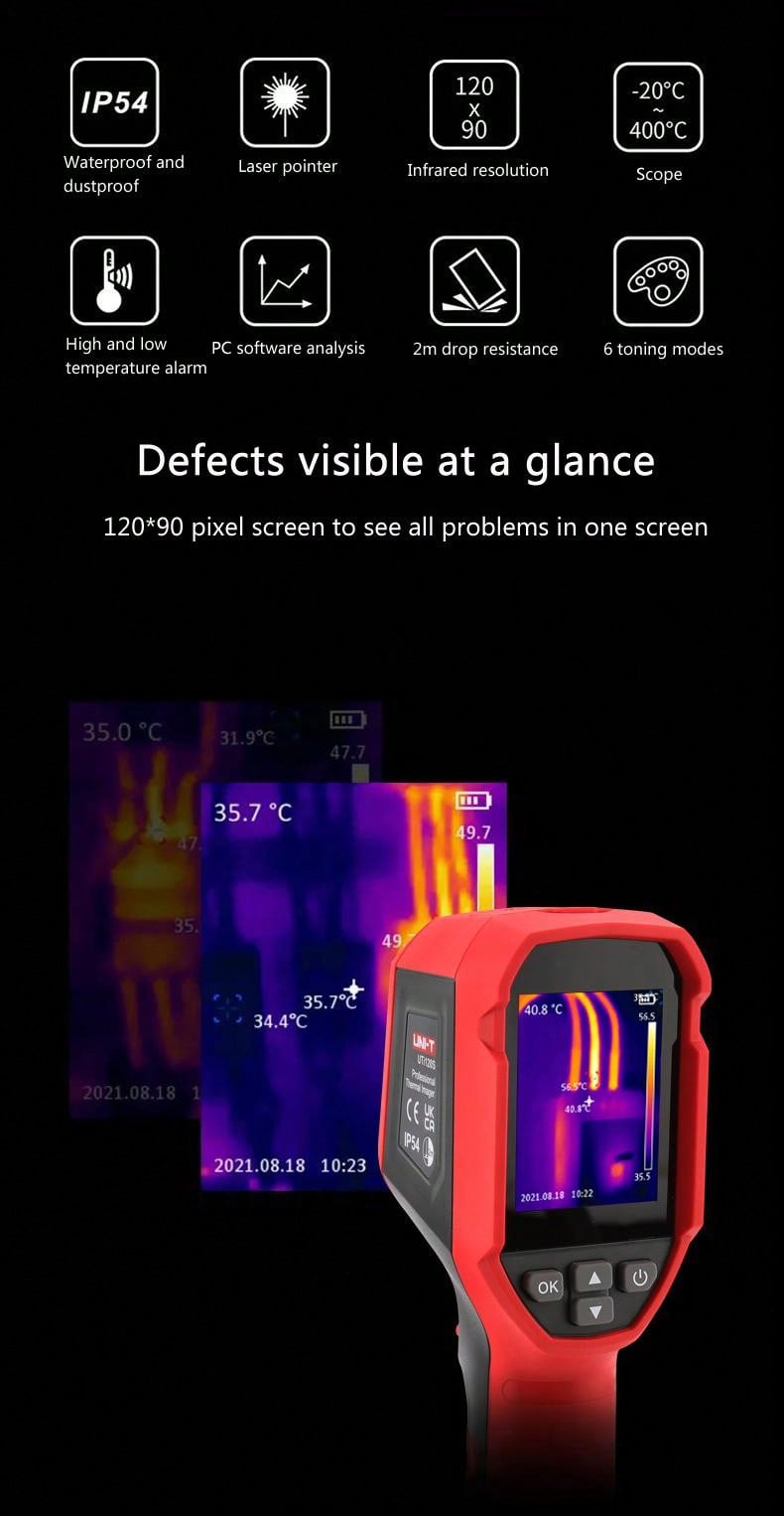 Uni-T Uti120s Infrared Thermal Imaging Camera For Pcb Circuit ...