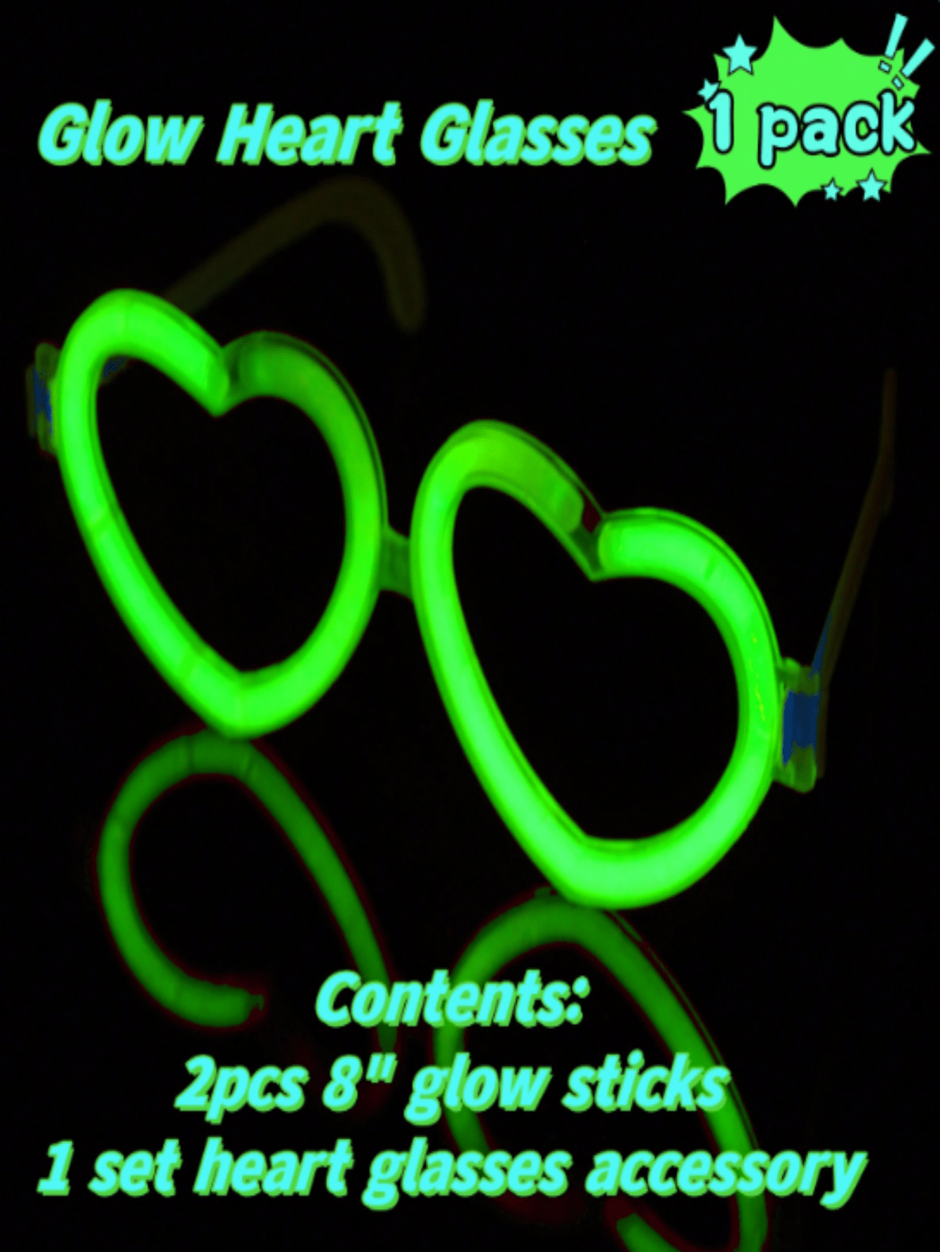 1set 3pk/6pk Glow Stick Heart Shaped Children's Toys With Love Shaped ...