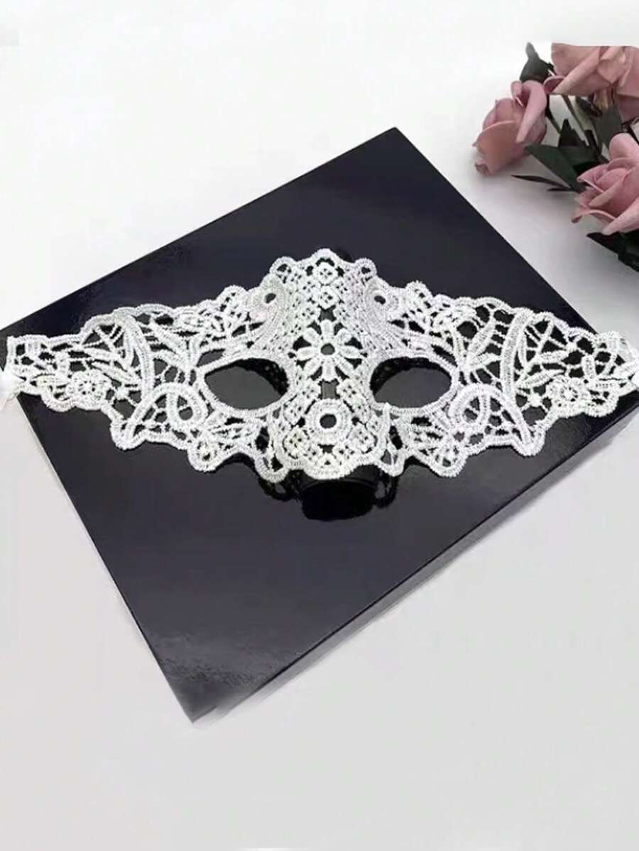 White Lace Mask Soft Skin-friendly Masquerade Party Performance Women's ...