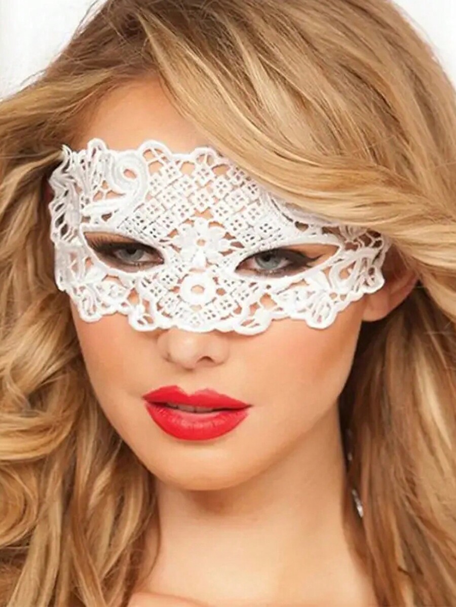 White Lace Mask Soft Skin-friendly Masquerade Party Performance Women's ...