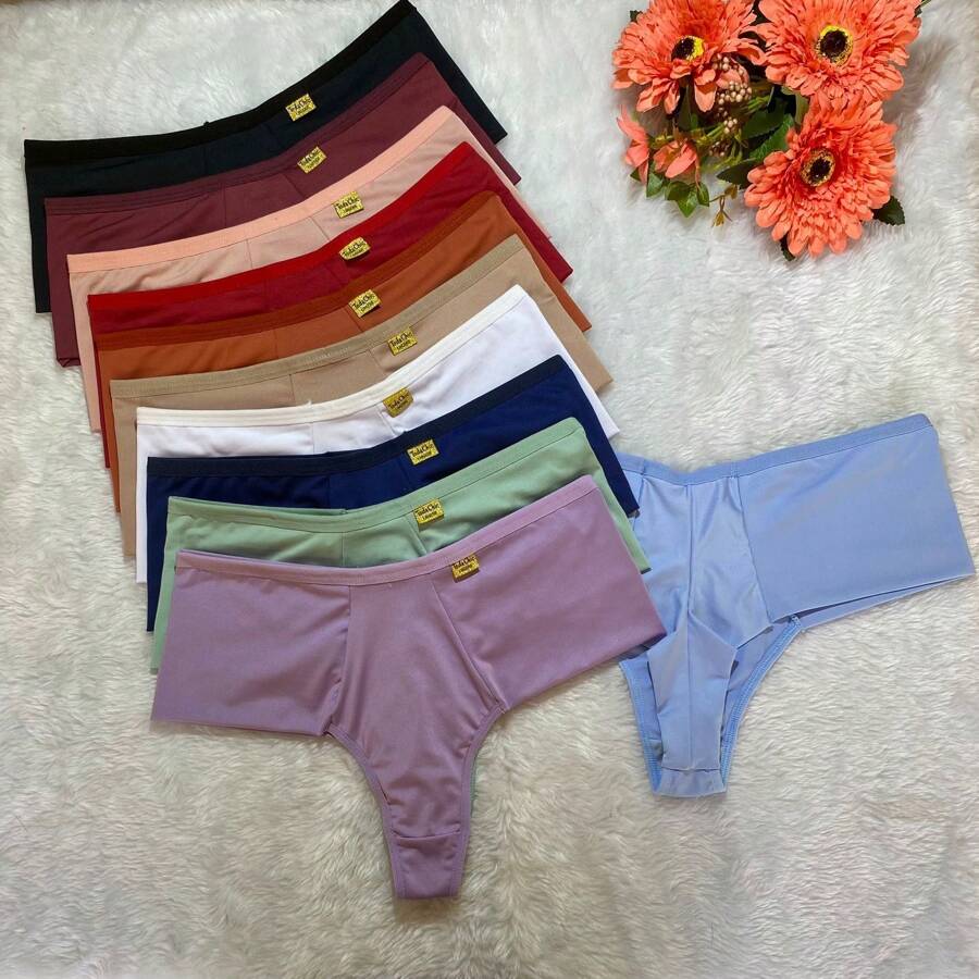 Kit 5 Calcinhas Fio Duplo Pala Dupla Conforto Cintura Alta Tanga ref ...