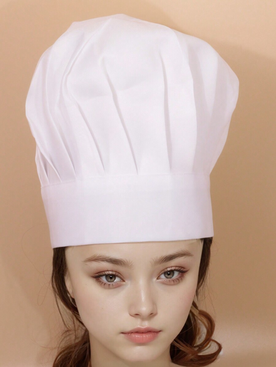 1PC White Unisex Polyester Machine Washable Elastic Strap Cook Chef ...