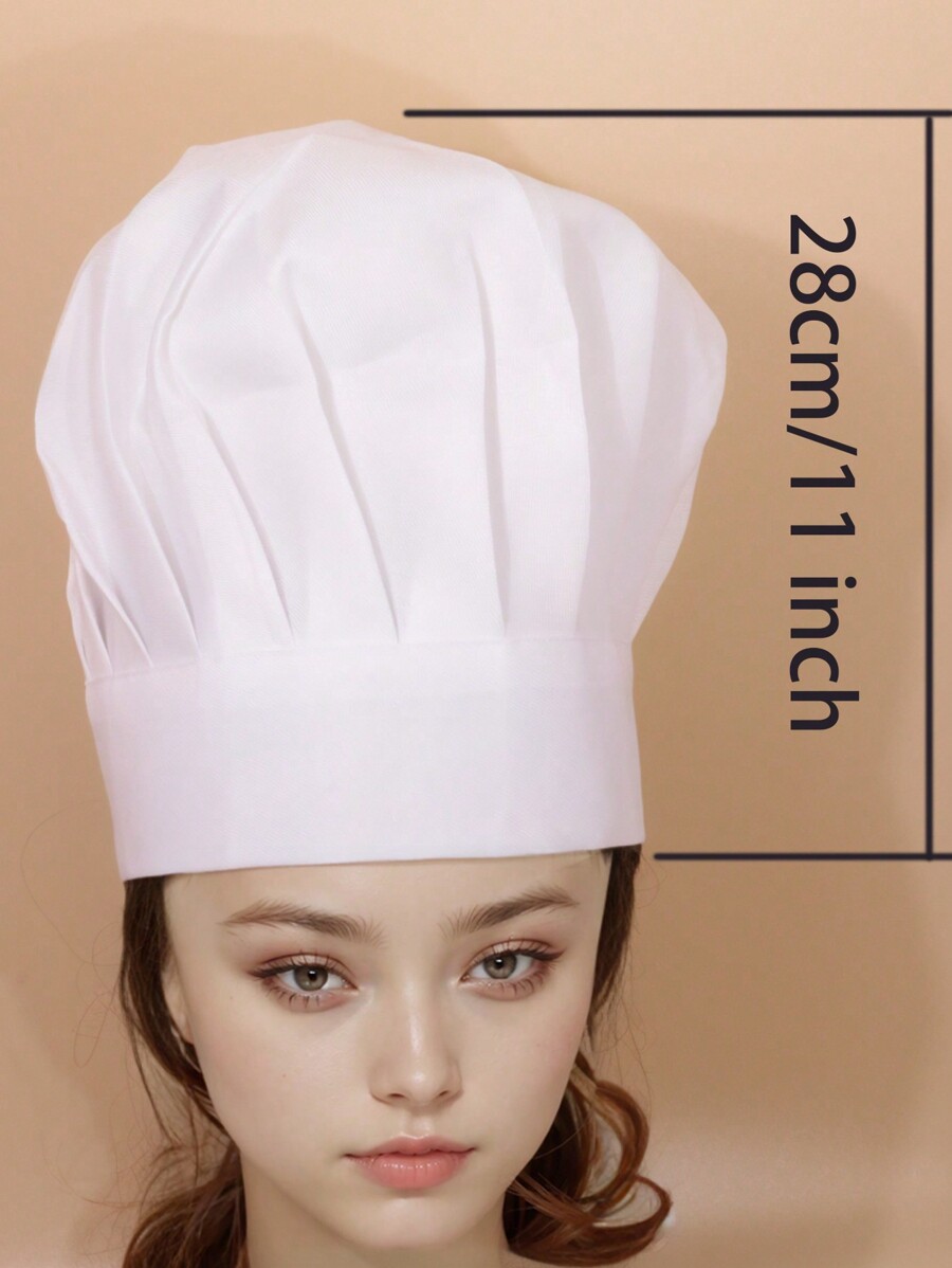 1PC White Unisex Polyester Machine Washable Elastic Strap Cook Chef ...