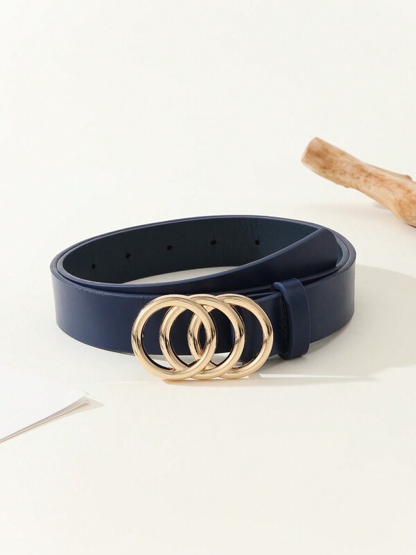 Single-piece Women's Three-ring Double-ring Double-o Basic Belt Is ...